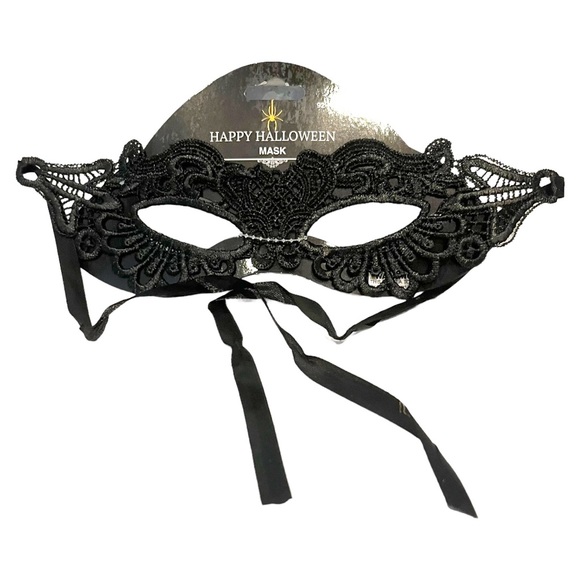 Momentum | Accessories | Adult Black Lace Masquerade Mask Elegant ...